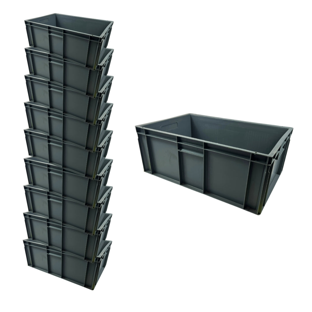Euro Stacking Plastic Container - Solid 600x400x235mm | G-Force – G ...