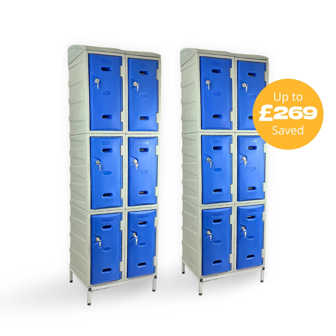 12 Door Plastic Staff Lockers | Supertuff Medium Locker Set – G-Force ...